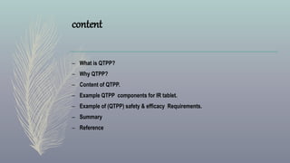 Quality target product profile (QTPP) | PPTX