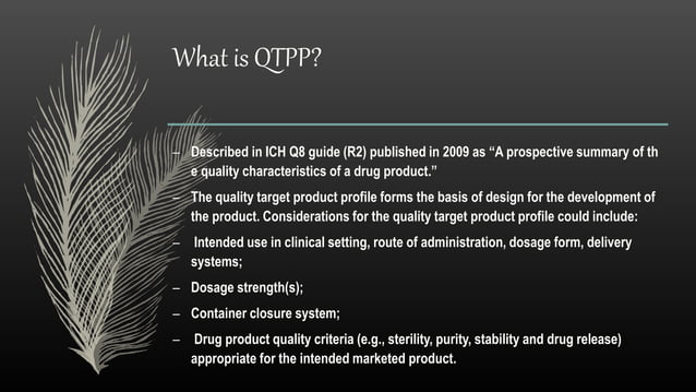 Quality target product profile (QTPP) | PPTX