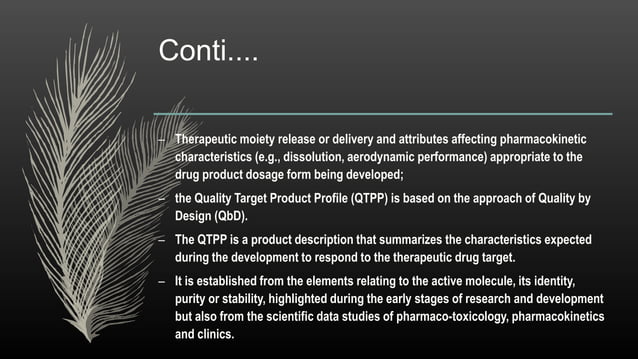 Quality target product profile (QTPP) | PPTX