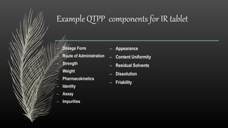 Quality target product profile (QTPP) | PPTX