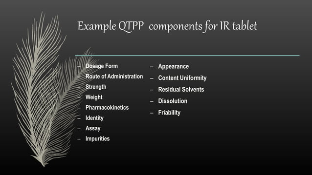 Quality target product profile (QTPP) | PPTX