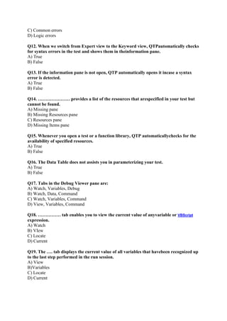 Qtp questions | PDF
