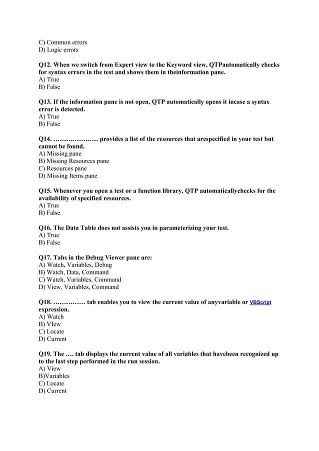 Qtp questions | PDF