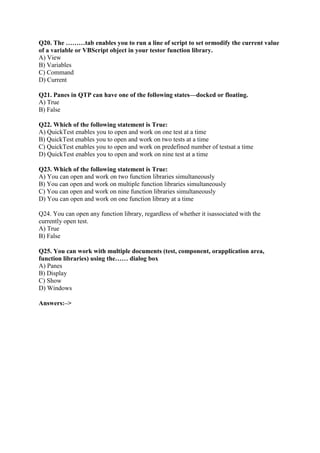 Qtp questions | PDF