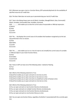 Qtp questions | PDF