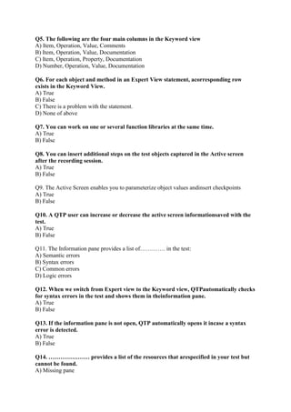 Qtp questions | PDF