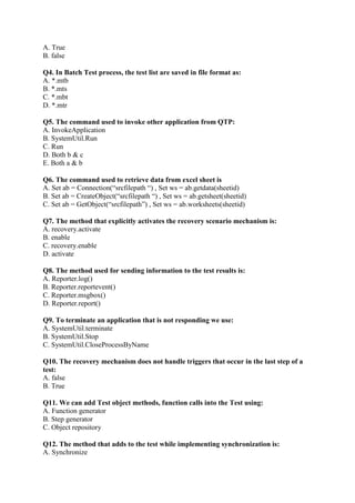 Qtp questions | PDF