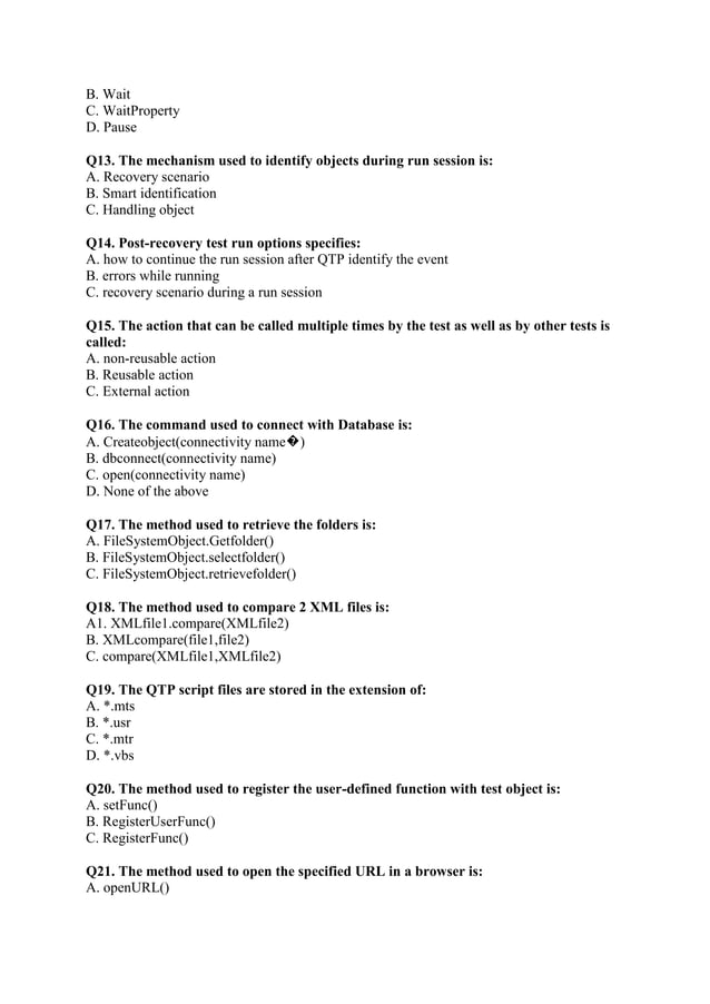 Qtp questions | PDF