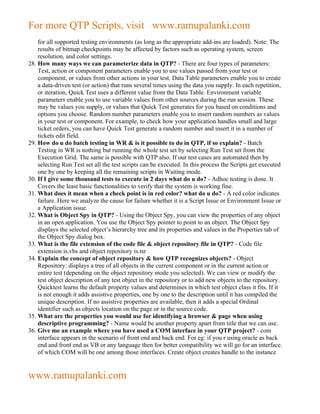 Qtp questions and answers | DOC