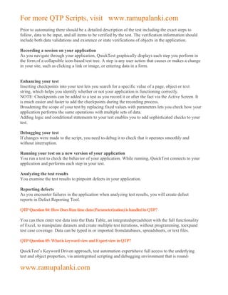 Qtp questions and answers | DOC