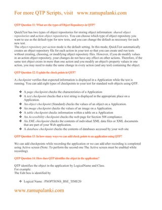 Qtp questions and answers | DOC