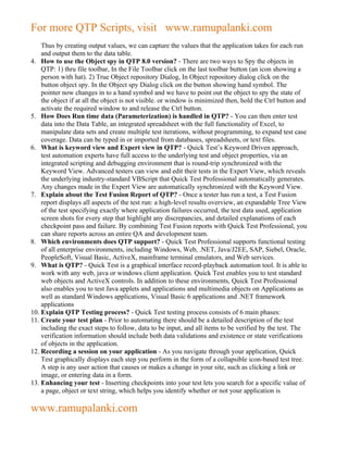Qtp questions and answers | DOC