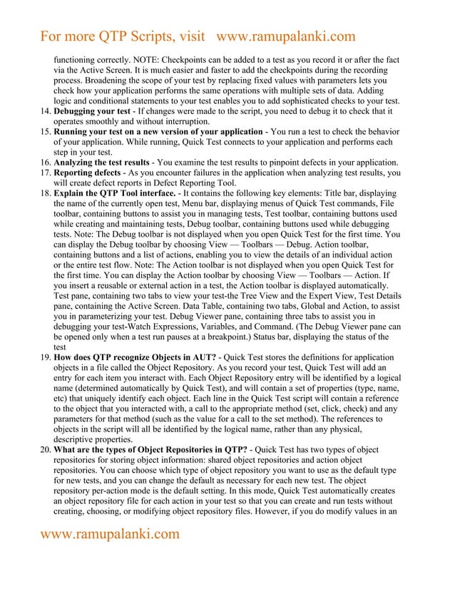 Qtp questions and answers | PDF