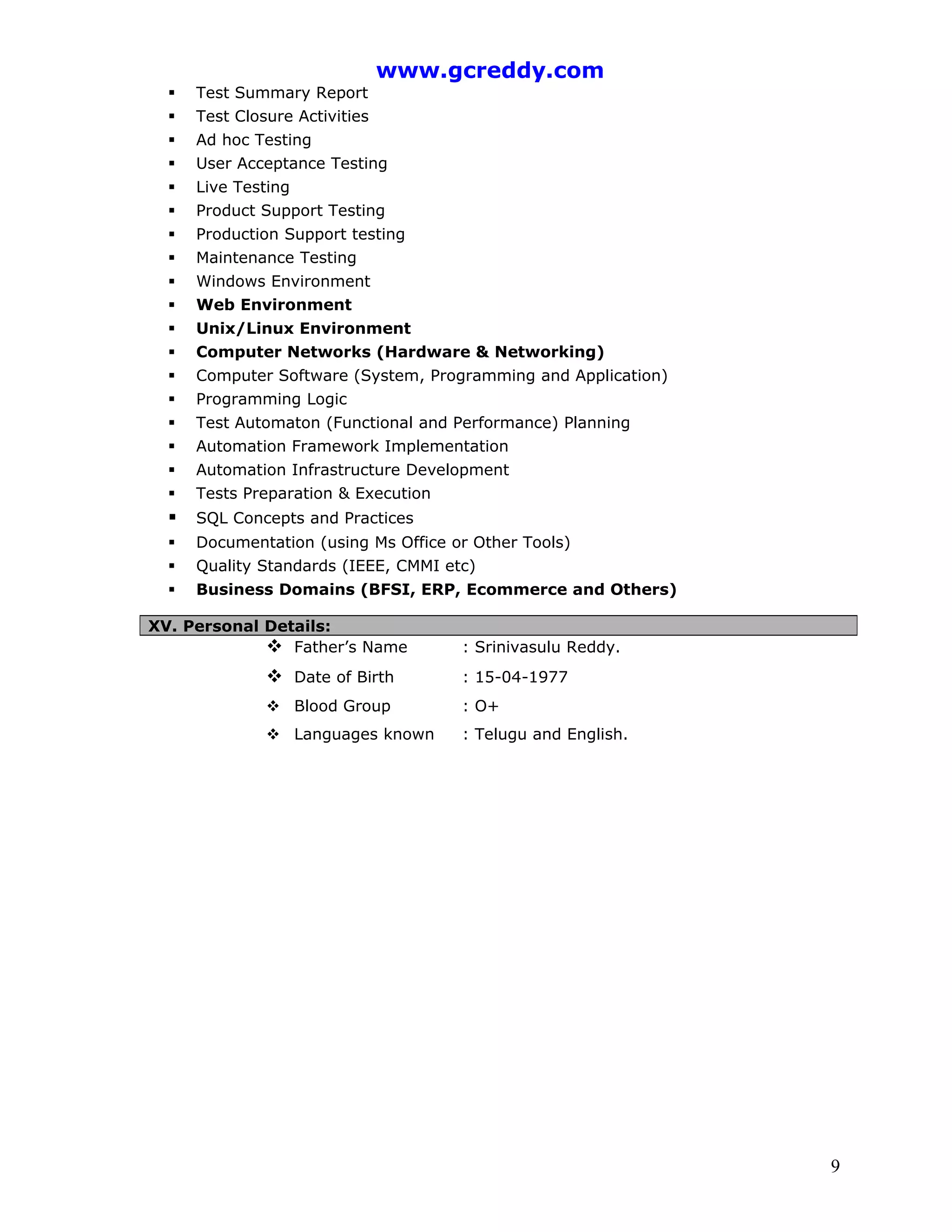 Qtp Resume | PDF