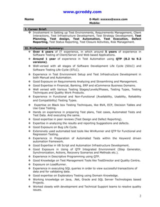 Qtp Resume | PDF