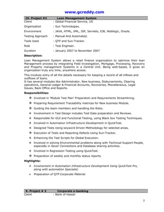 Qtp Resume | PDF