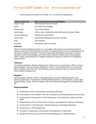 Qtp sample resume | DOC
