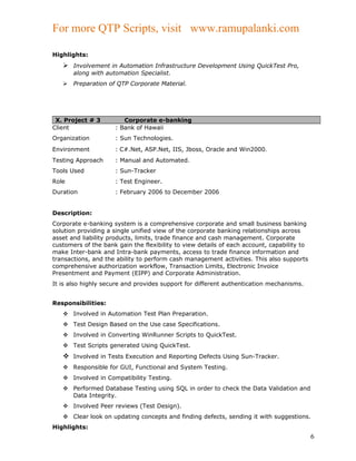 Qtp sample resume | DOC