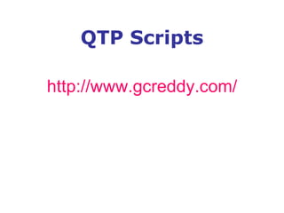 Qtp Scripts | PPT