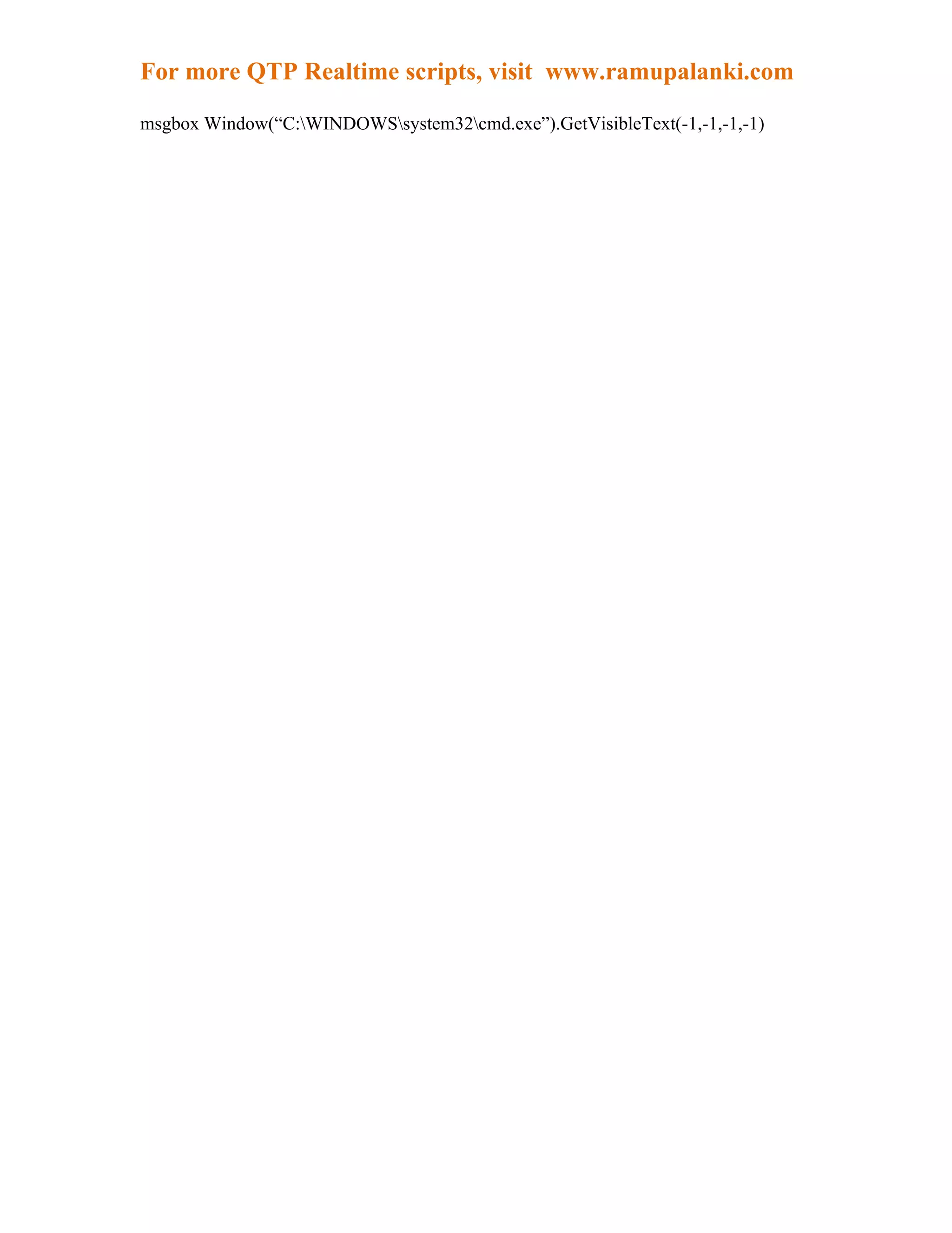 Qtp Script To Get Command Prompt Data Pdf 6962