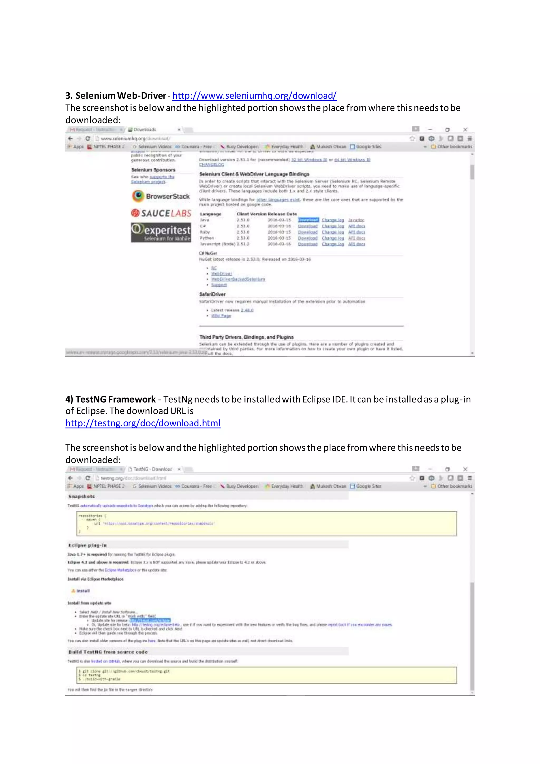 Qtp selenium Course Instructions & Installation Steps | PDF