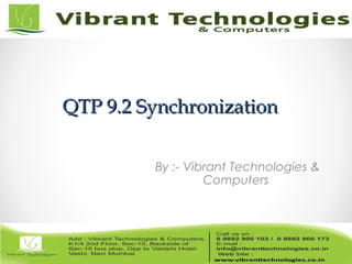 Qtp - Introduction to synchronization | PPT