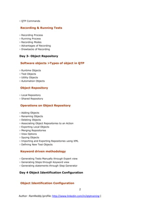 Qtp training | DOC | Programming Languages | Computing