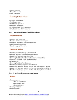 Qtp training | DOC | Programming Languages | Computing