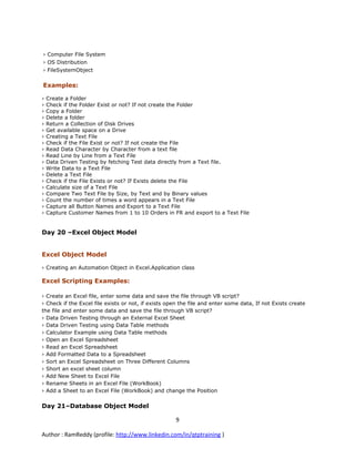 Qtp training | DOC | Programming Languages | Computing