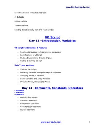 Qtp training in hyderabad | DOC