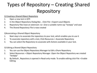 Qtp training session II | PPTX