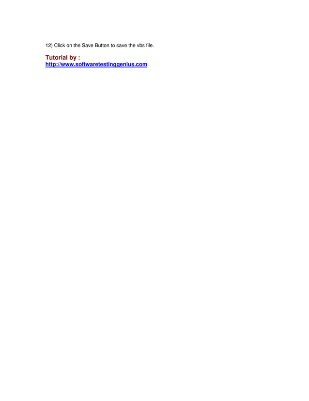 Qtp Tutorial 3 How To Use Automation Generator Pdf Computing