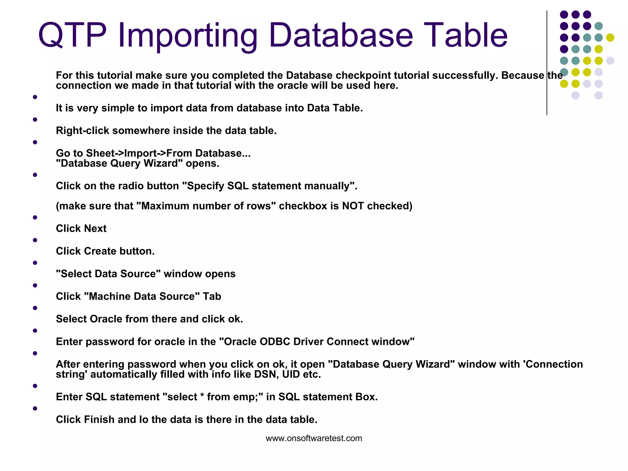 Qtp Tutorials | PPT | Computer Software and Applications | Computing