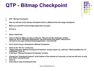 Qtp Tutorials | PPT | Computer Software and Applications | Computing