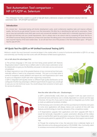 Test Automation Tool comparison – HP UFT/QTP vs. Selenium | PDF ...