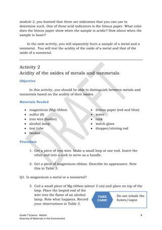 Qtr 1 module 5 metals & nonmetals | PDF