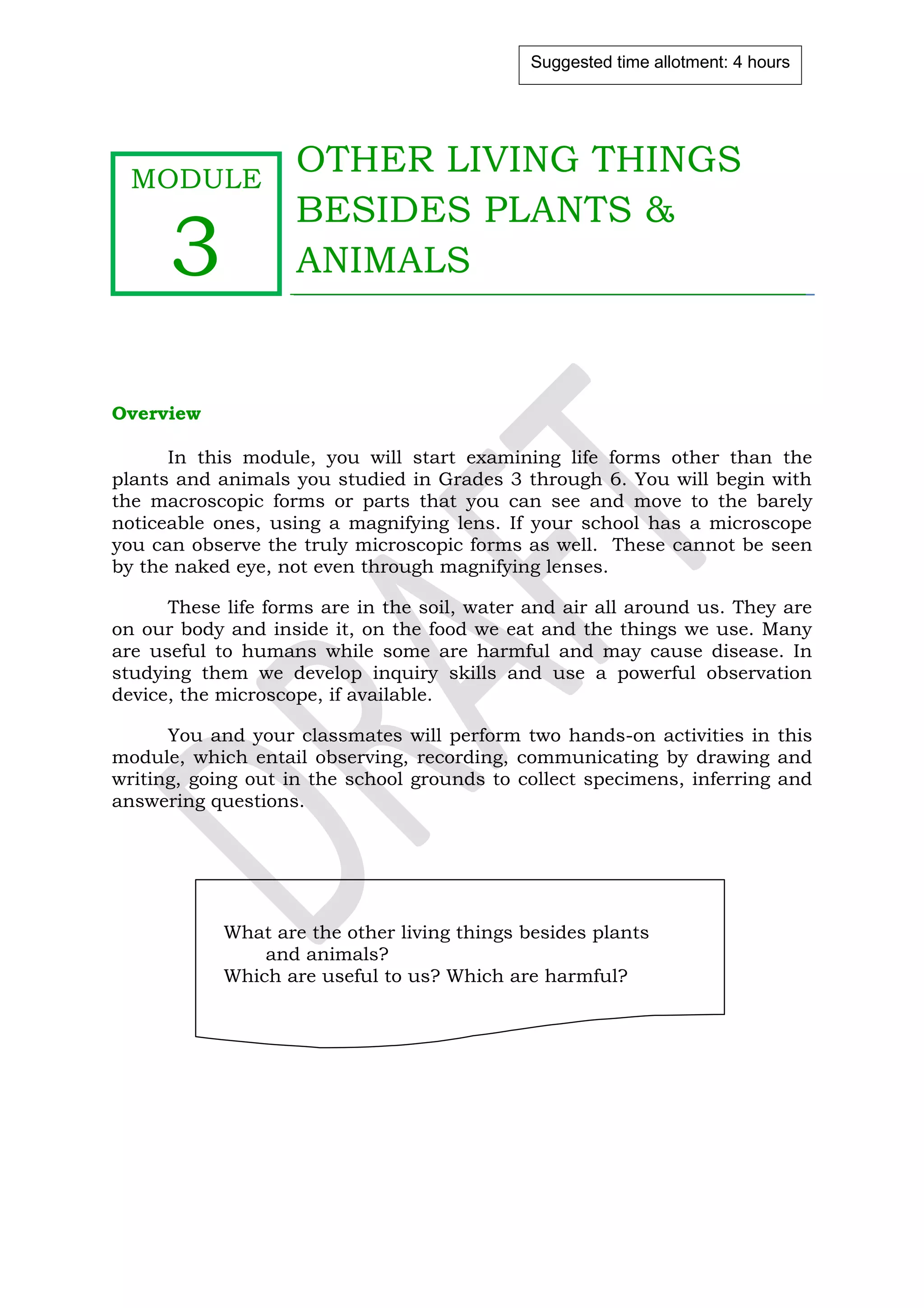 Qtr 2 module 3 other living things besides plants and animals | PDF
