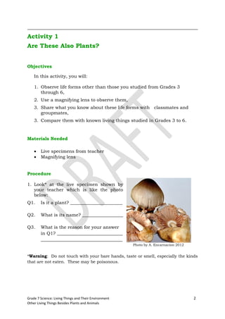 Qtr 2 module 3 other living things besides plants and animals | PDF
