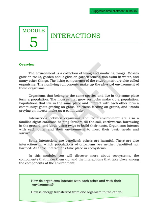 Qtr 2 module 5 interactions | PDF