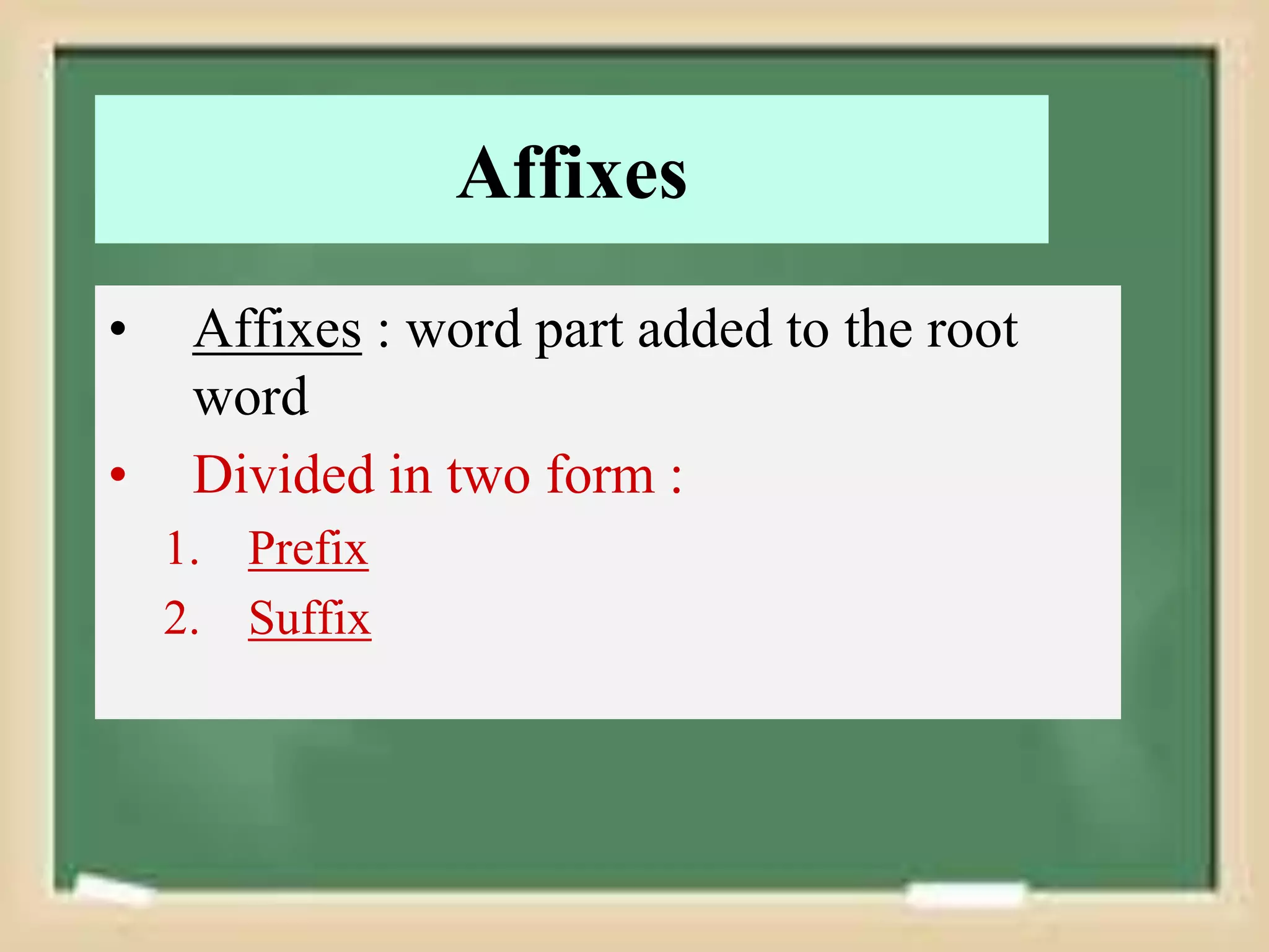 Affixes | PPTX