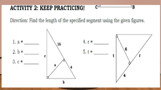 SIMILARITY OF TRIANGLES & PYTHAGOREAN THEOREM | PPTX