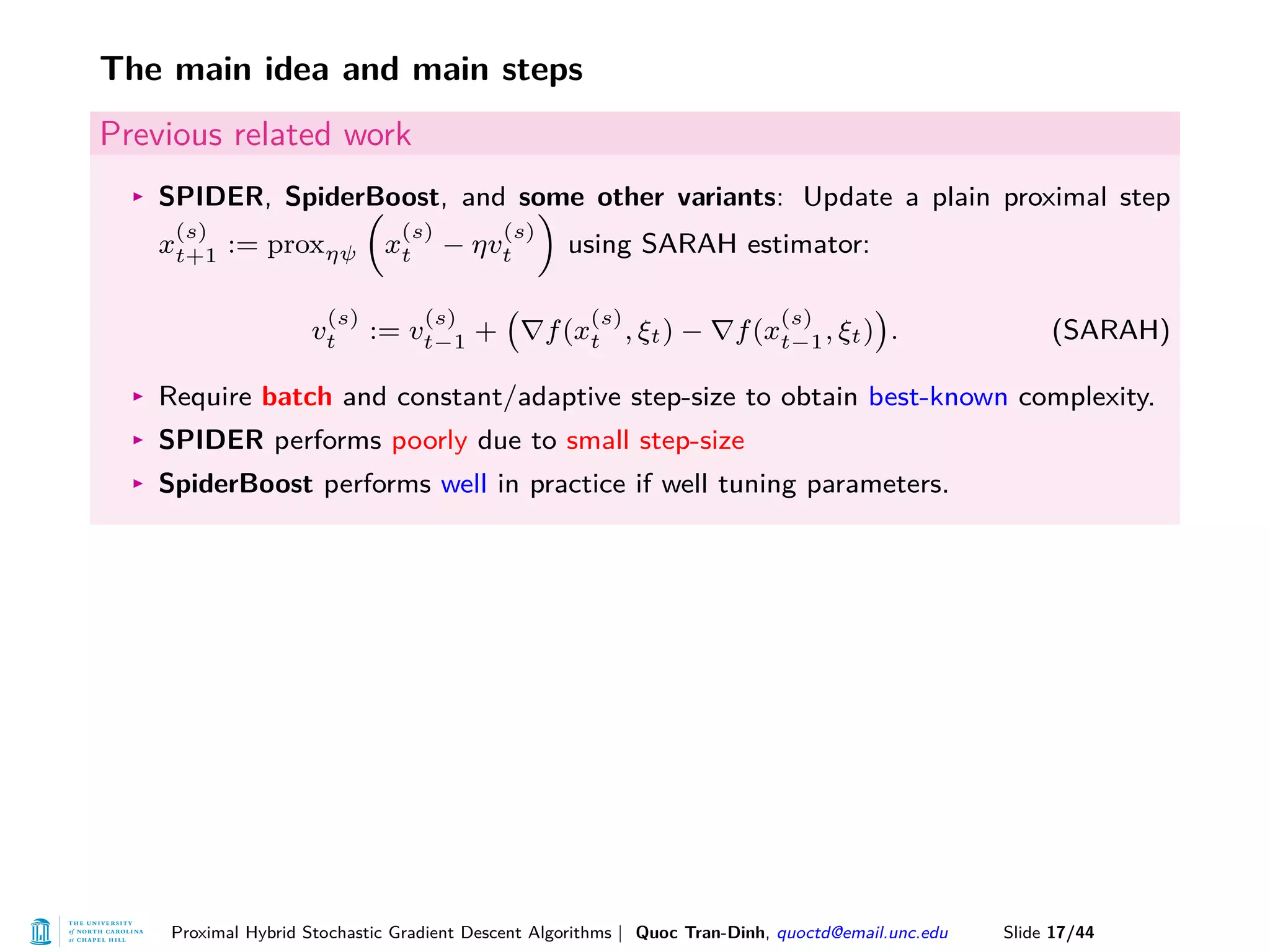 Deep Learning Opening Workshop - ProxSARAH Algorithms for Stochastic ...