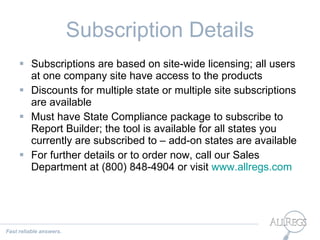 AllRegs Report Builder | PPS