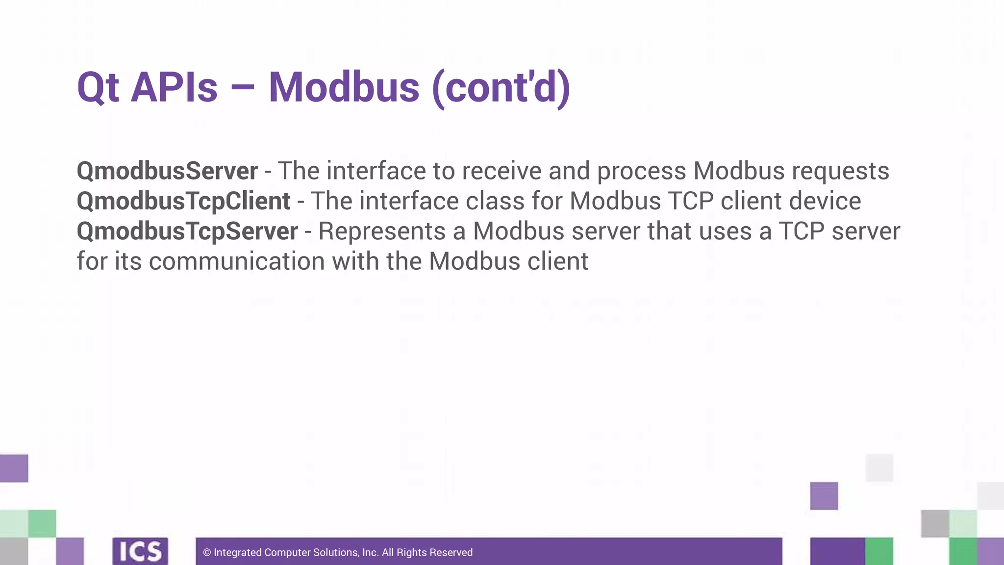 [Webinar] QtSerialBus: Using Modbus and CAN bus with Qt | PDF