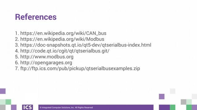 [Webinar] QtSerialBus: Using Modbus and CAN bus with Qt | PDF