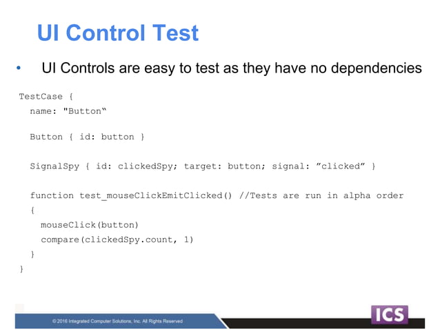 Qt Test Framework Ppt