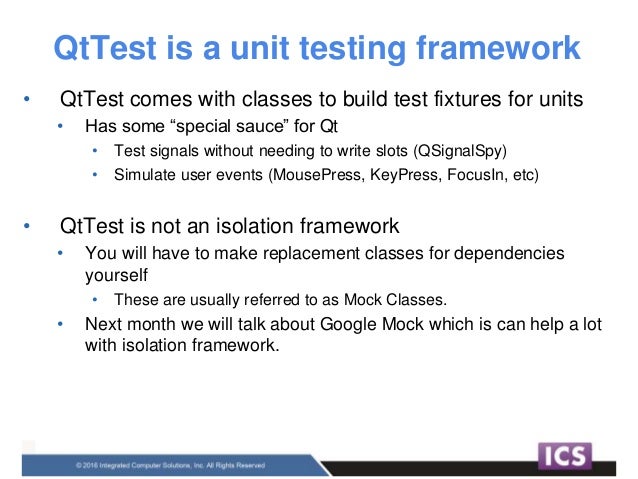 Qt Test Framework