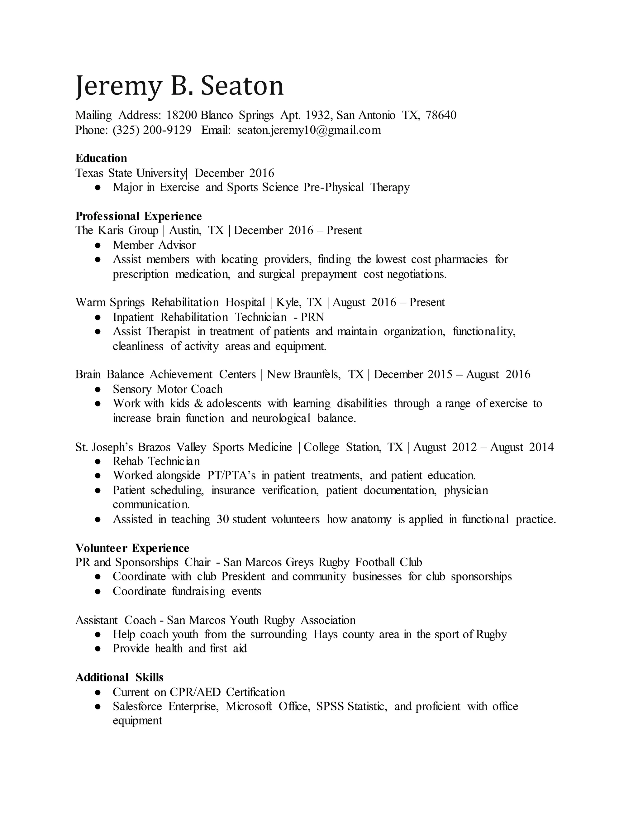Jeremy resume 17 | PDF