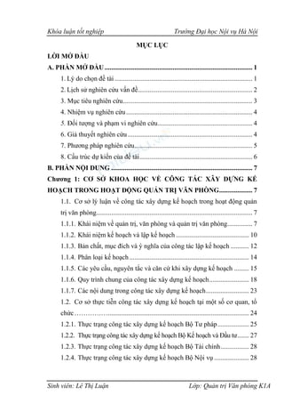 Khóa luận quản trị văn phòng. | PDF