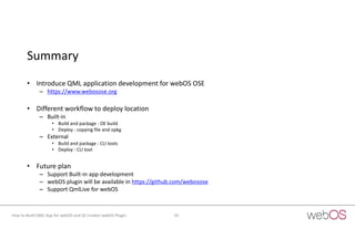 Qtws19 how-to-build-qml-app-for-webos | PDF | Web Development | Internet